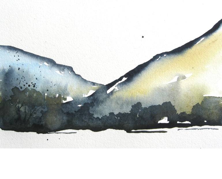 River Gorge - Original Watercolor Painting Painting by Charles Ash ...