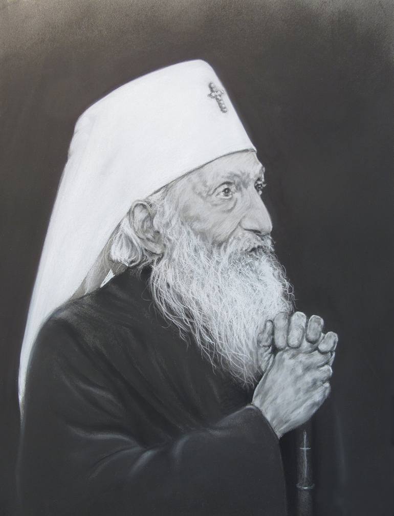 Portrait of Patriarch Pavle Painting by Dragan Cvetkovic Cvele ...