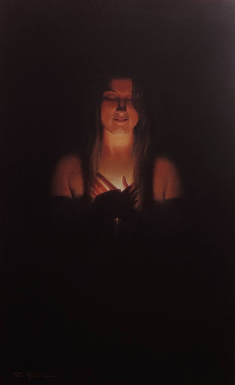 'Human' (Kelly and the Fire) Painting by Peter Meikle | Saatchi Art