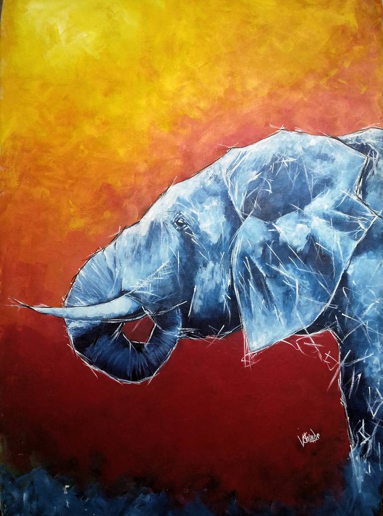 The Elephas Maximus Painting by Vijay Shinde | Saatchi Art