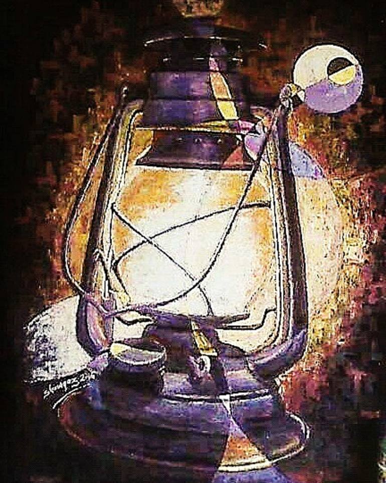 Atupa/Lantern (light) Painting by Showqaz Damola | Saatchi Art