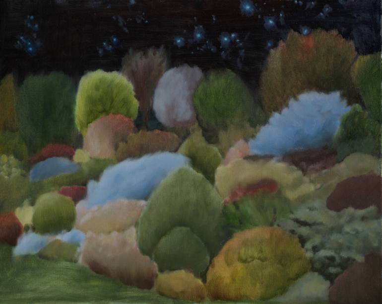 Starry Garden Painting by Shaz Rhodes | Saatchi Art