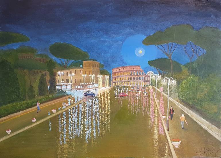 A Night in Rome Painting by Stanislav Bruns | Saatchi Art