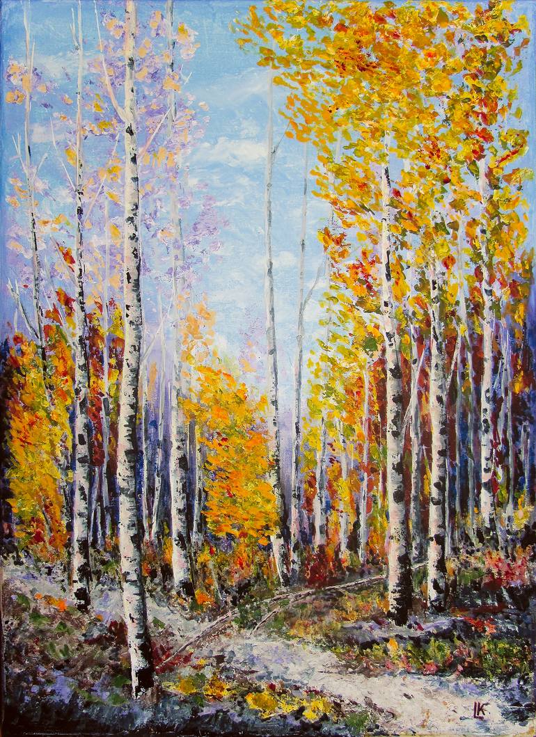 Birch Grove Painting by Ludmila Kovalenko | Saatchi Art