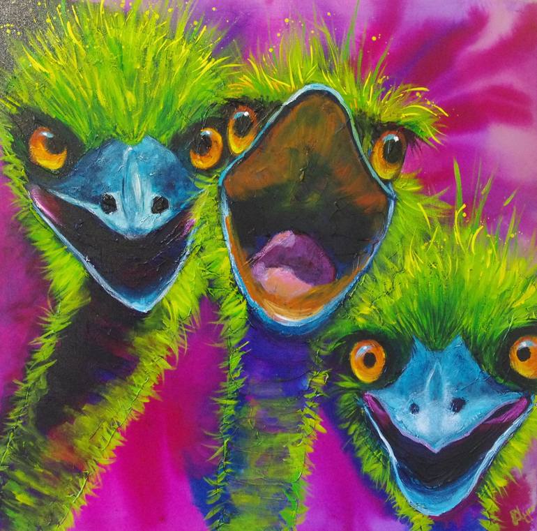 How emu-sing Painting by Kristy Flynn | Saatchi Art
