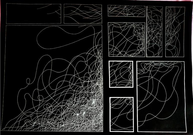 Death on the borders. Drawing by Matija Palcic | Saatchi Art