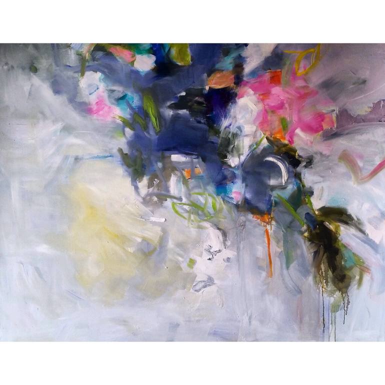 Shadows Floating Blue Painting by Sharon Barr | Saatchi Art