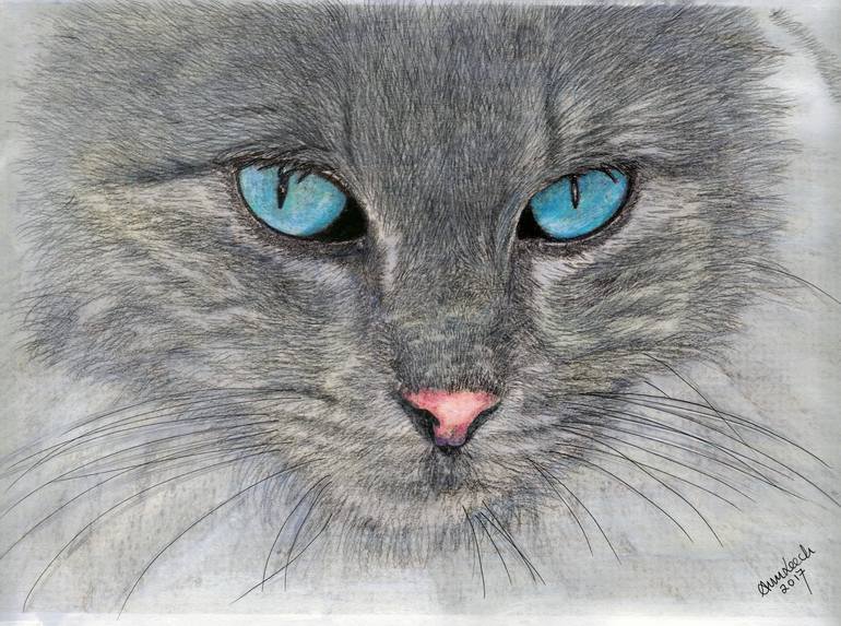 Mesmerising Cats Eyes Painting by Ann Leech | Saatchi Art