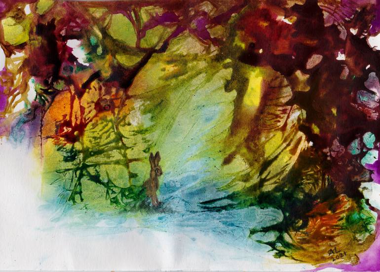 Hare in Tanglewood Painting by Ann Leech | Saatchi Art