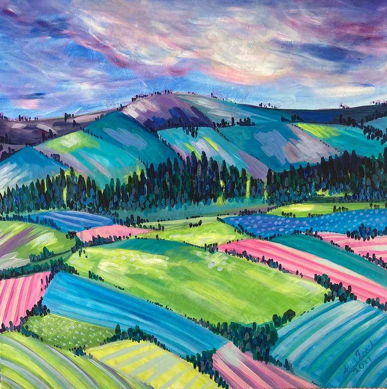 Summer across the Trent Valley Painting by Ann Leech | Saatchi Art