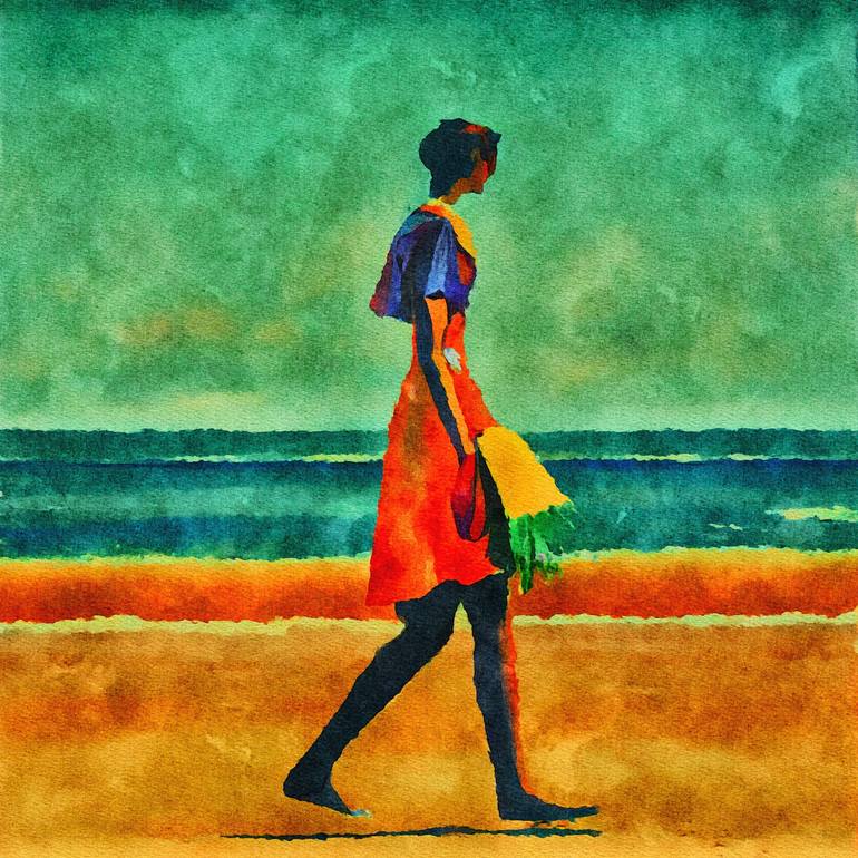 Beach Walk 1 Painting by Ann Leech | Saatchi Art