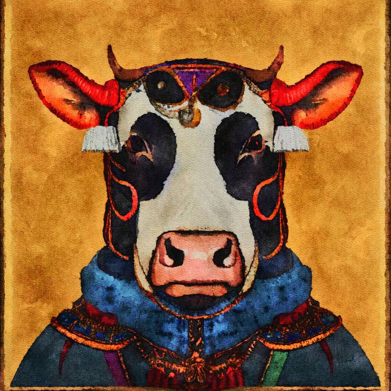 Tudor Cow 2 Painting by Ann Leech | Saatchi Art