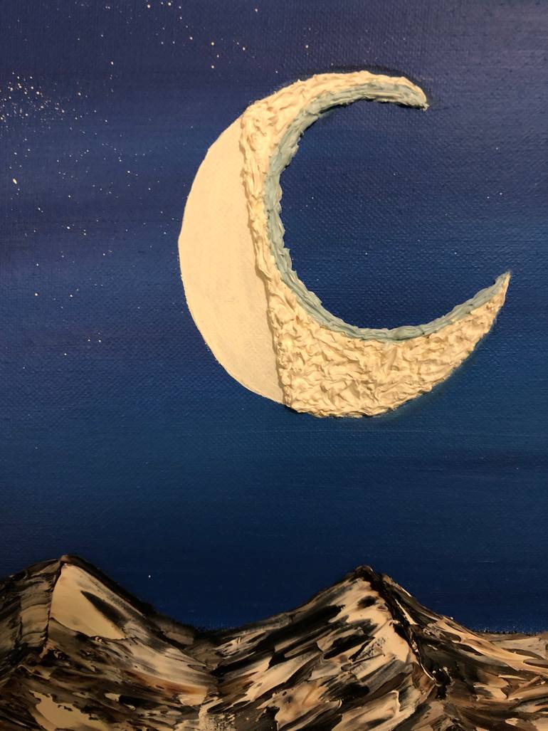 Setting Sun and Rising Moon Painting by Garrett Brothers | Saatchi Art