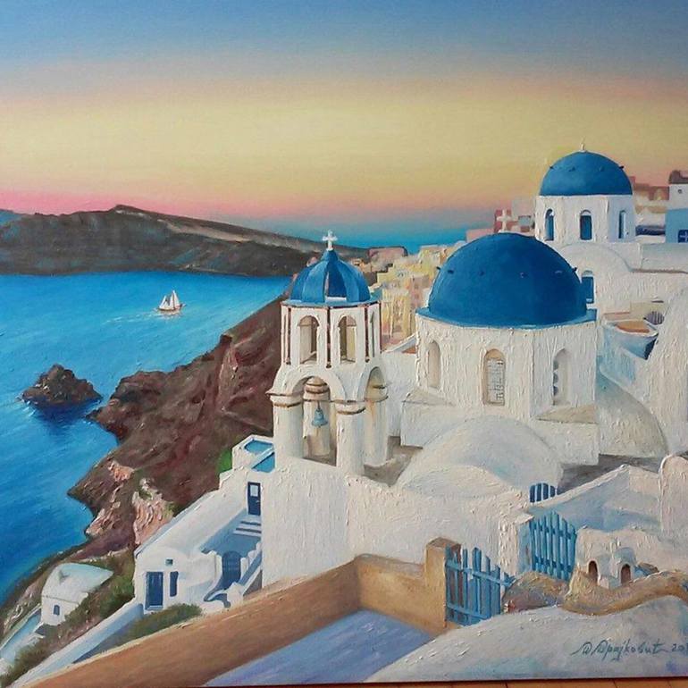 Santorini Painting by Predrag Trajkovic | Saatchi Art