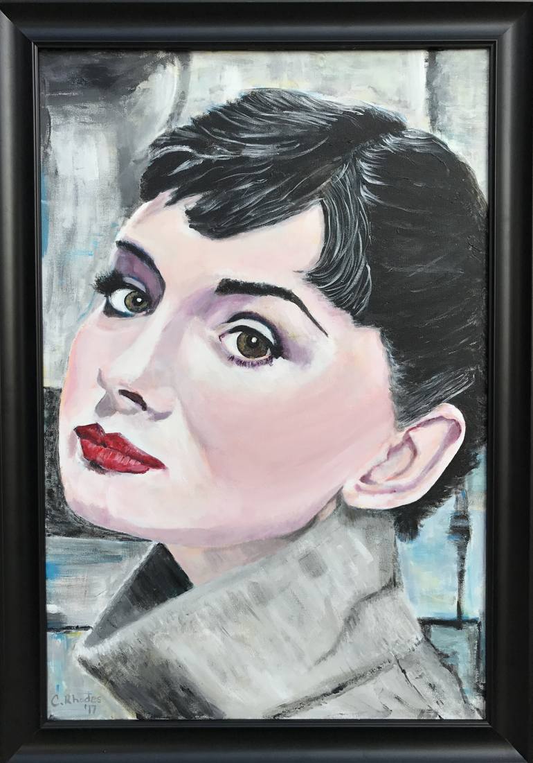 Audrey Hepburn (large portrait) Painting by Corbyn Rhodes | Saatchi Art