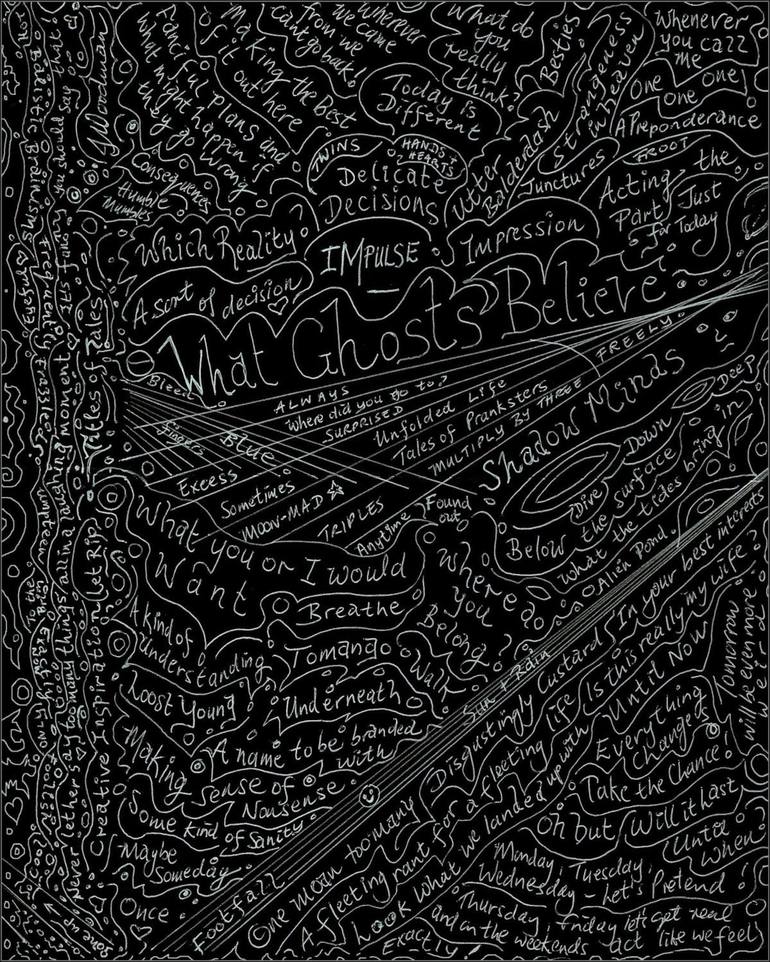 Fun Titles for Stories or Lines for Songs (White on Black) Drawing by ...