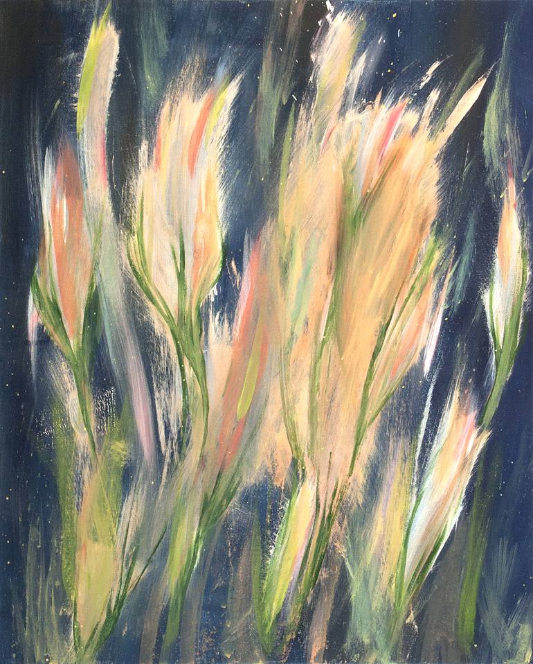 Spikes in blue Painting by Joan Lloveras | Saatchi Art