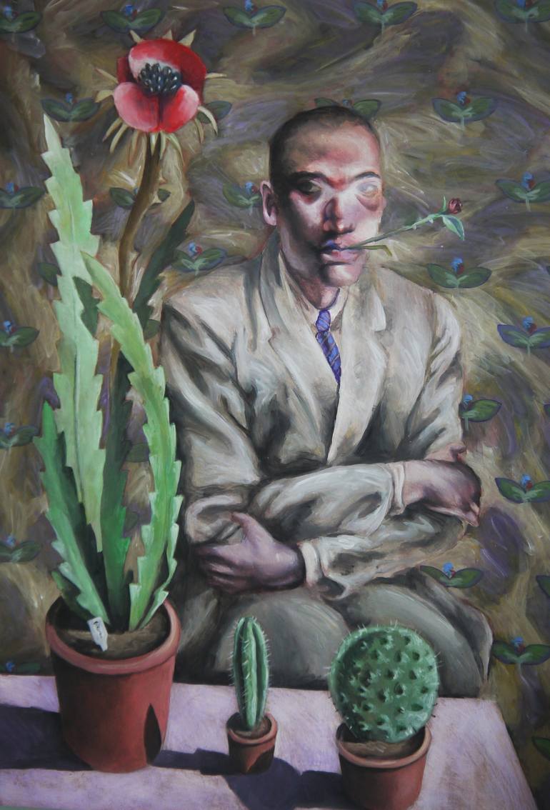 Man Eating Plant Painting by Philip Wroe | Saatchi Art