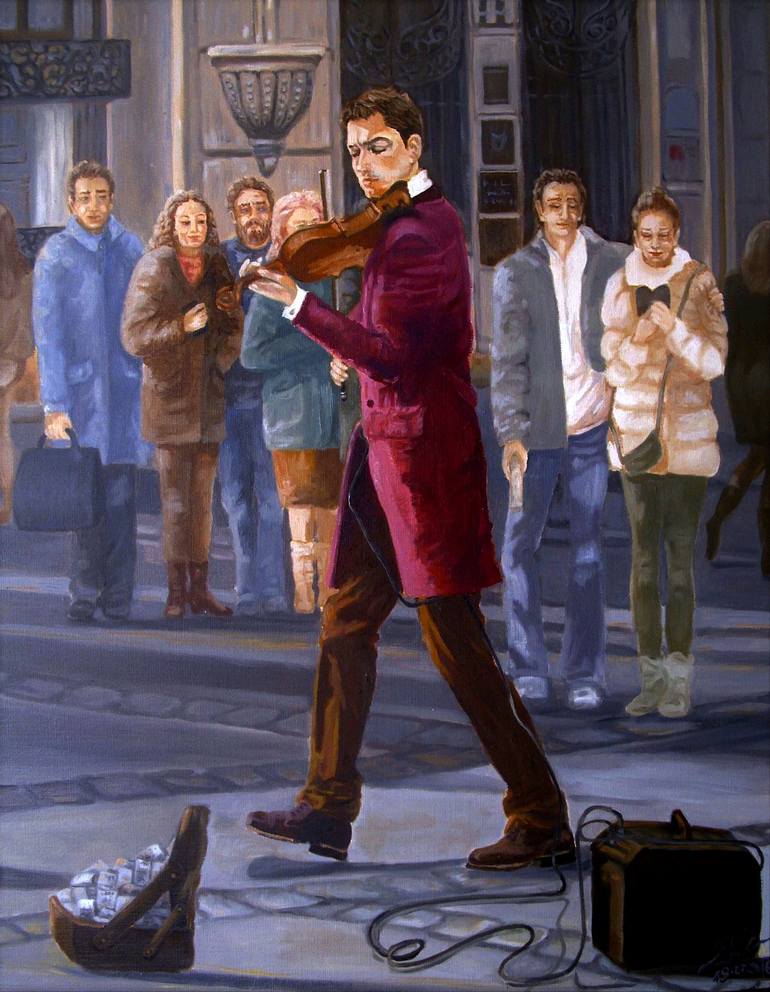 Violinist Painting by Rada Kacarevic - Cool | Saatchi Art