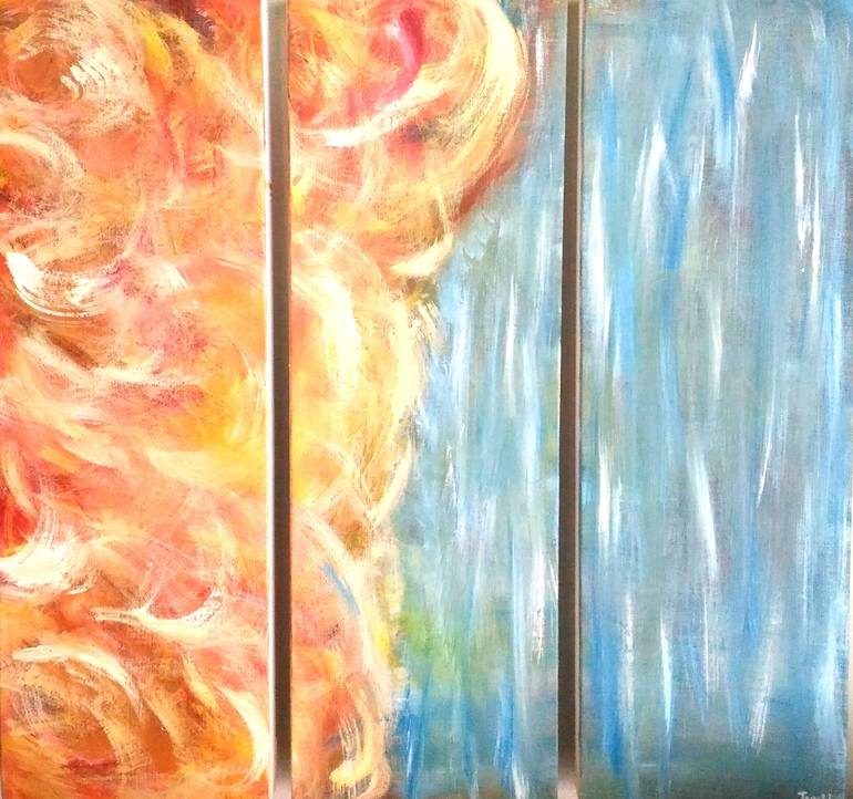 Fire and Water Painting by Tan-Li Chi | Saatchi Art