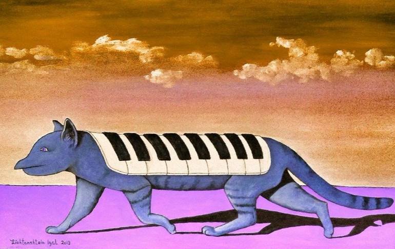 The Musical Wolf Painting by Dolev GR | Saatchi Art