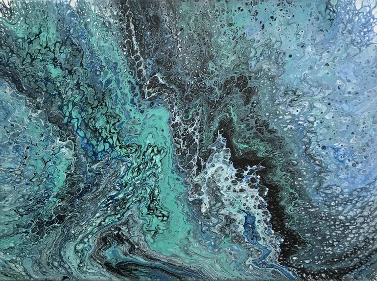 Acrylic Abstract Painting Deep Sea 2 24 x 18 New 2017 Painting by ...