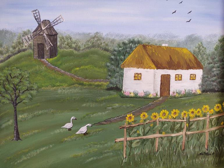 OLD Fashioned Landscape Painting by Nataliya Hutsul | Saatchi Art