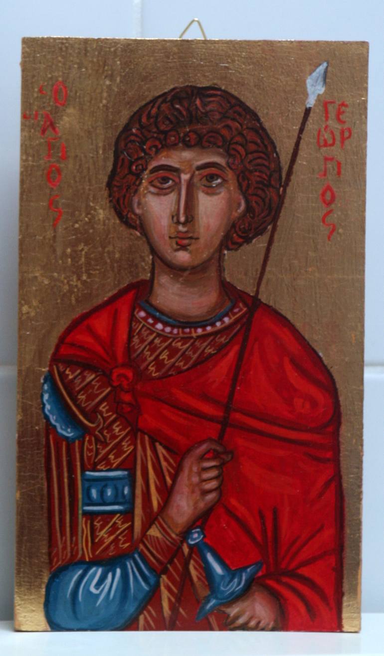 Saint George/Agios Georgios Painting by Maria Alexaki | Saatchi Art