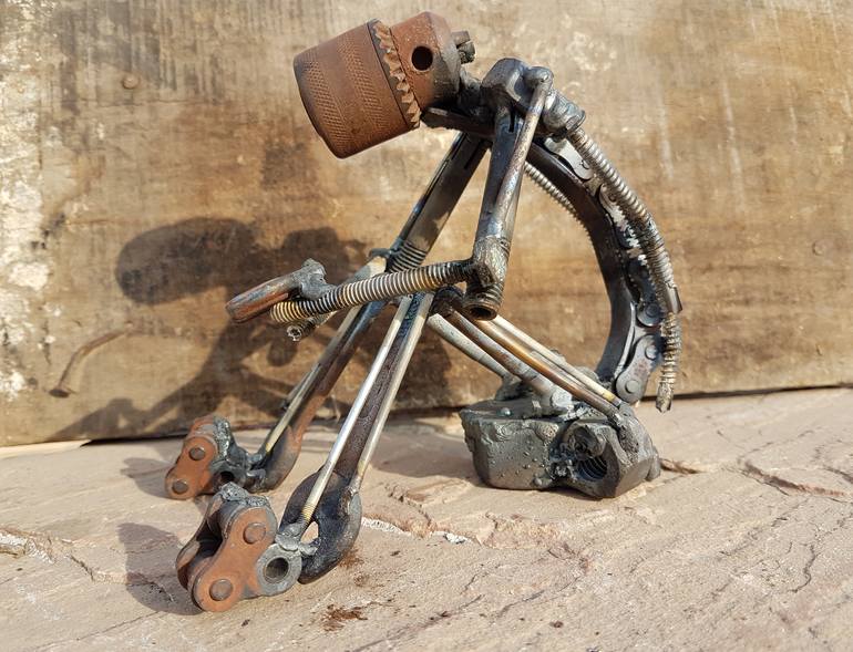 Sad Human Metal Sculpture by Zakir Khan | Saatchi Art