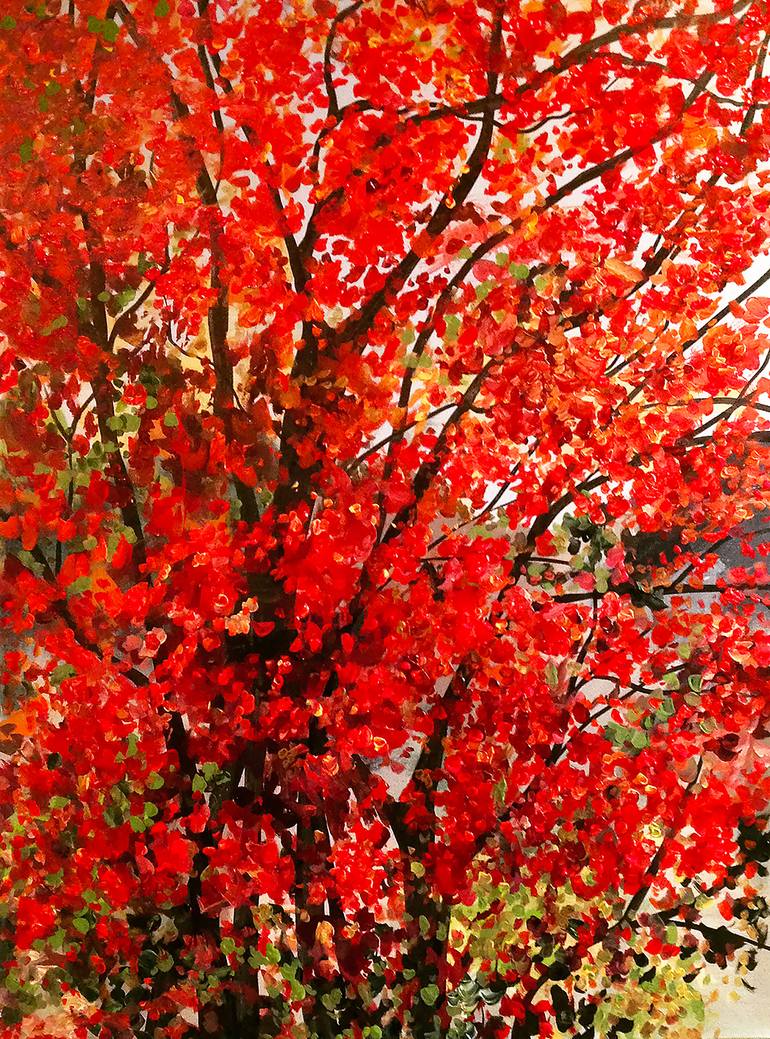 Blazing Maple Painting by Rebecca Montemurro | Saatchi Art