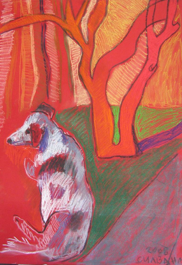Dog Belka Drawing by Silvana Spasic | Saatchi Art