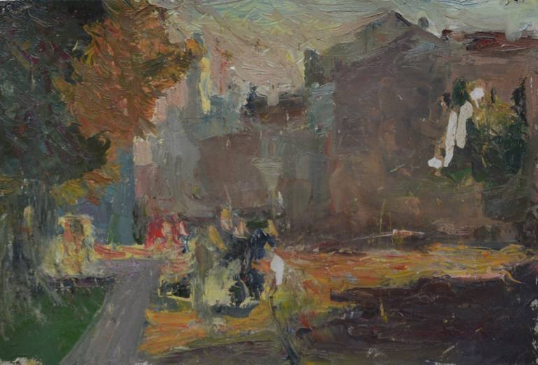 The beauty of the evening city Painting by Dmitriy Litvinenko | Saatchi Art