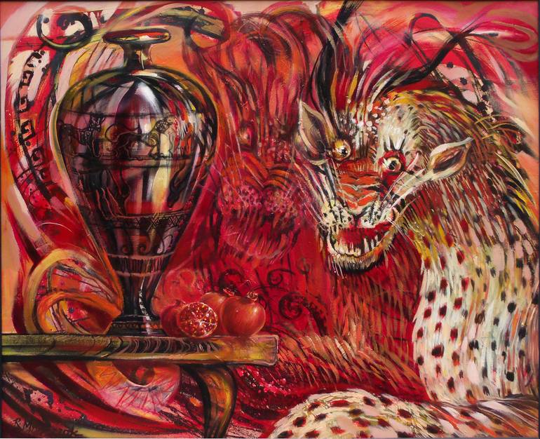 Panther of Dionysus Painting by Rafal Mruszczak | Saatchi Art
