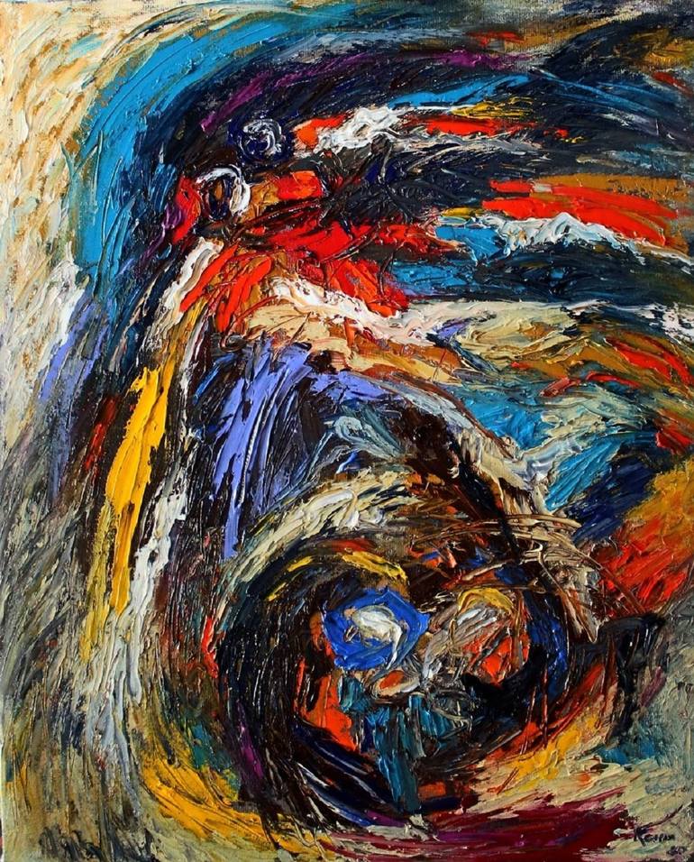 Original Abstract Painting/ Abstract Painting on Linen:Personage ...