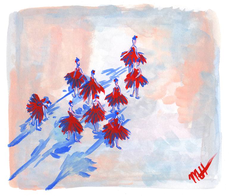 Les Danseuses Rouges Painting by Margot Hallac | Saatchi Art