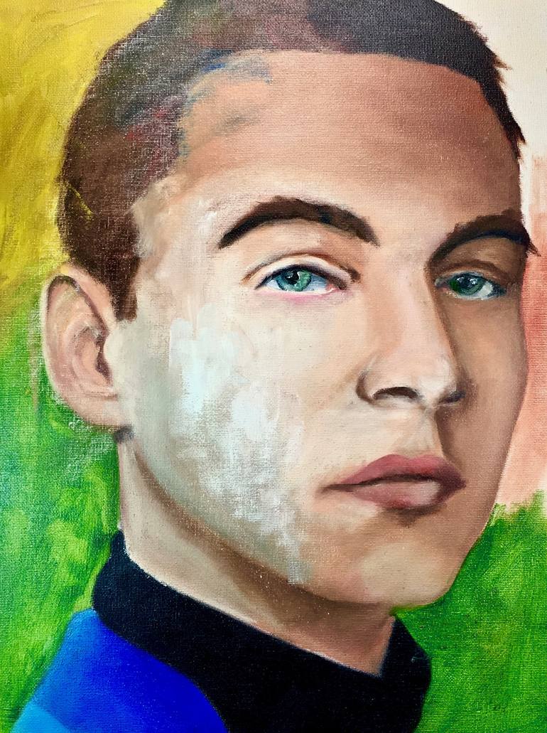 Boy In Blue Painting by Christopher Bird | Saatchi Art