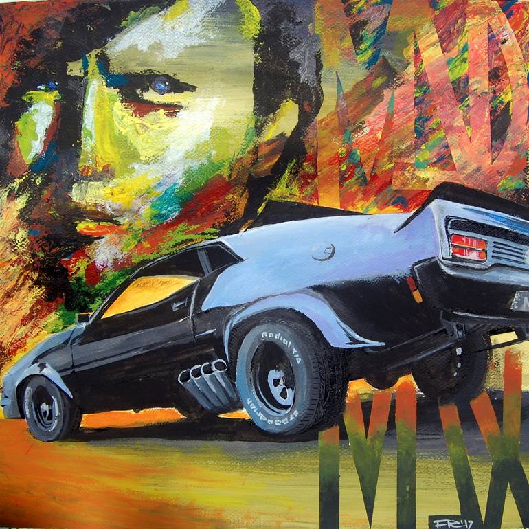 Legends - Ford Interceptor in Mad Max + Mel Gibson Painting by Florin ...