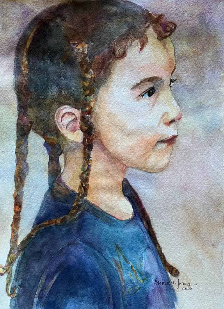Girl with the Golden Braids Painting by Bronwen Jones | Saatchi Art