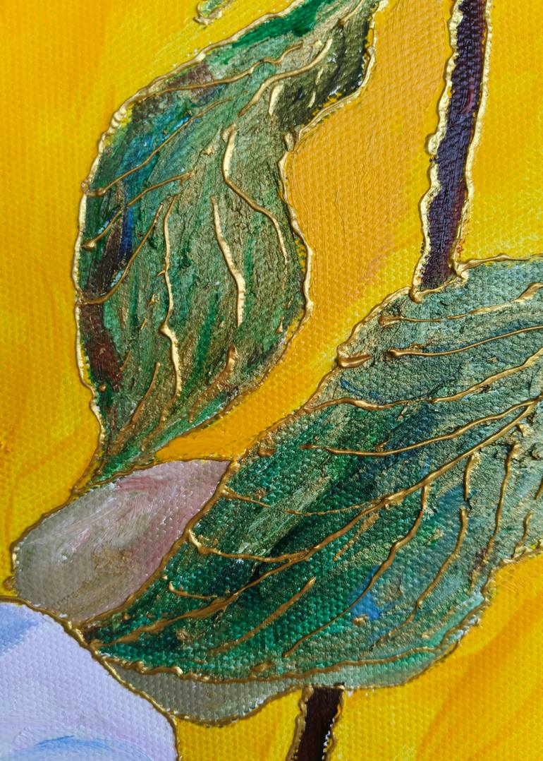 Golden Bloom Painting by Jie Song | Saatchi Art Portugal