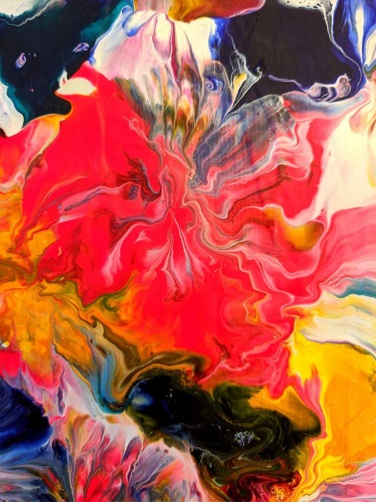 Zinnia Painting by Bokani Tshidzu | Saatchi Art