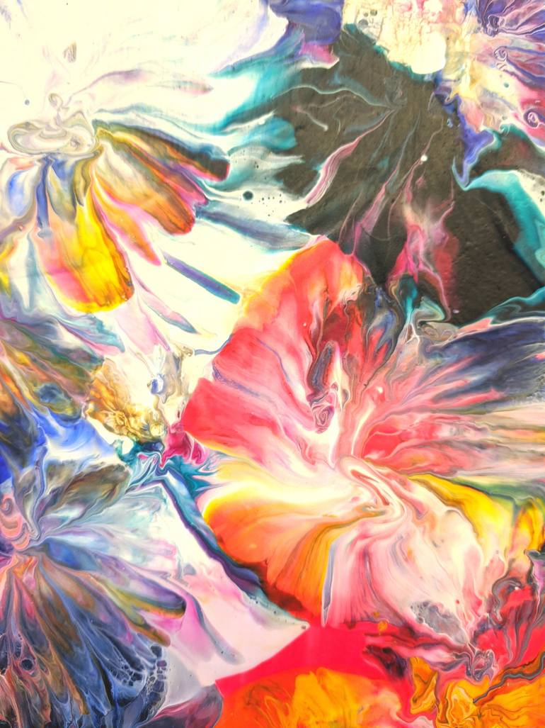 Hollyhock Painting by Bokani Tshidzu | Saatchi Art