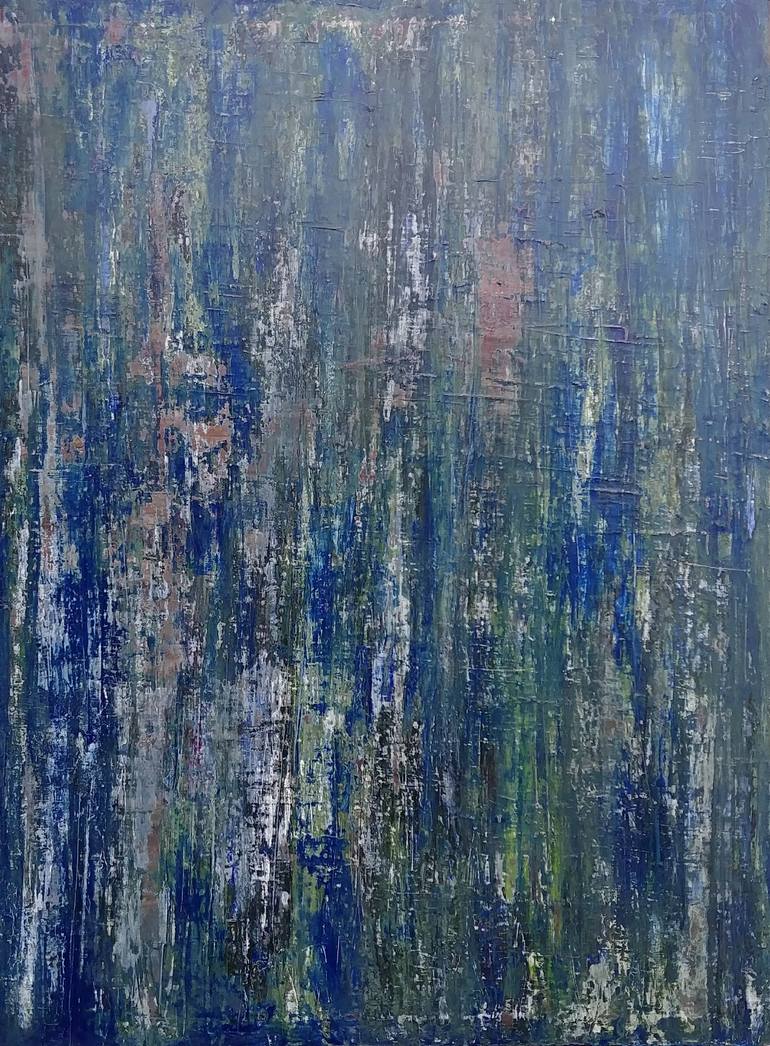 distressed blue abstract no.d631 Painting by Jim Richards | Saatchi Art