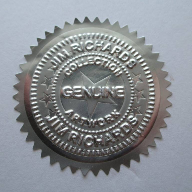 Jim Richards signed original neon abstract painting on burlap Painting ...