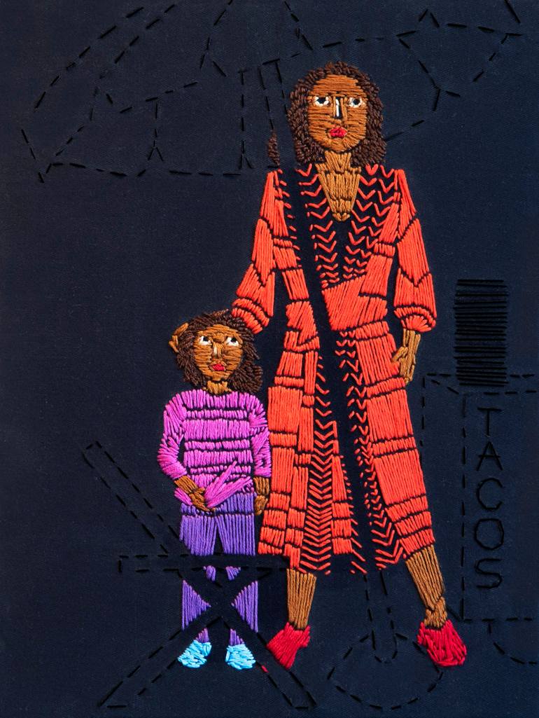 Clara and Noelia, Taco Vendors Mixed Media by Julia Justo | Saatchi Art