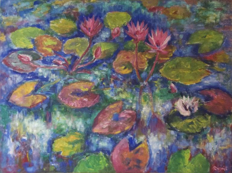Water Lillies 1 Painting by Ragnit von Mosch | Saatchi Art
