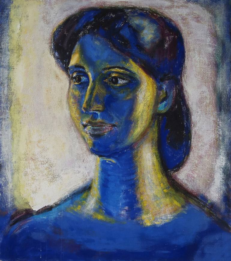The Shepherd in Blue Painting by Ragnit Von Mosch | Saatchi Art