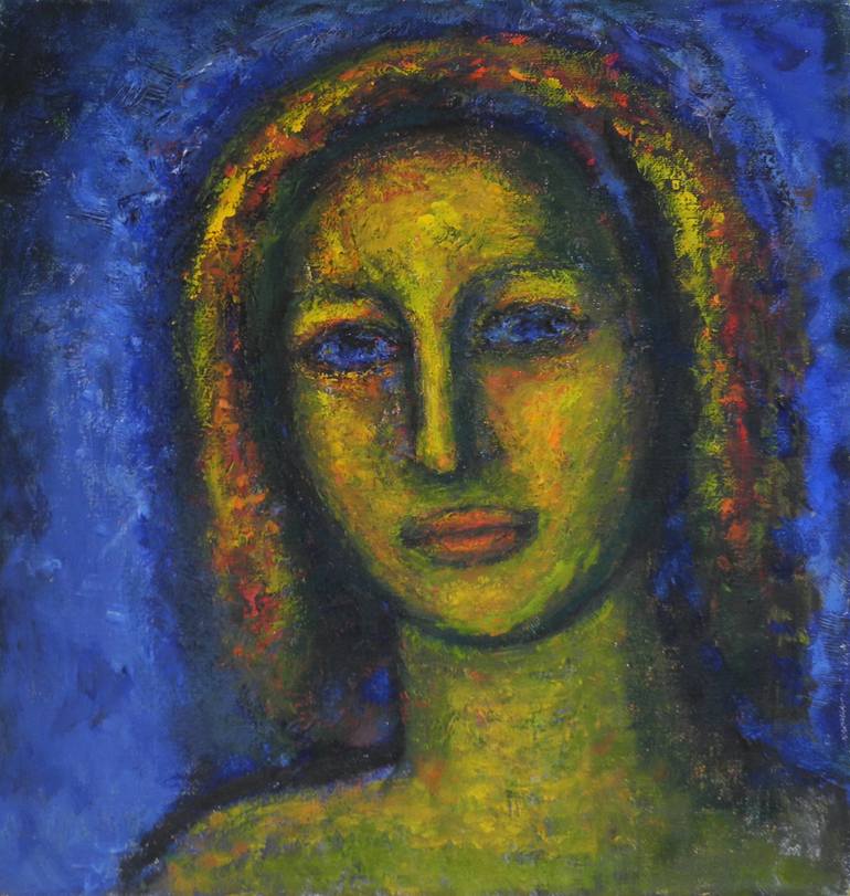 Golden Face Painting by Ragnit Von Mosch | Saatchi Art
