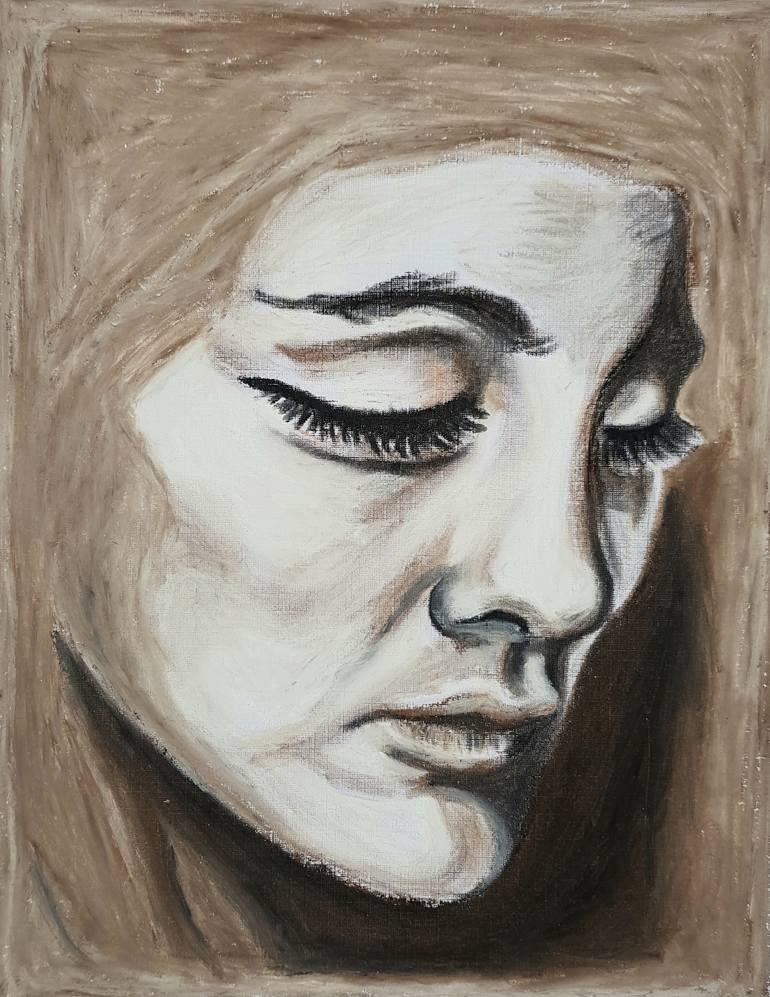 Lady in contemplation Drawing by Mini Milind | Saatchi Art