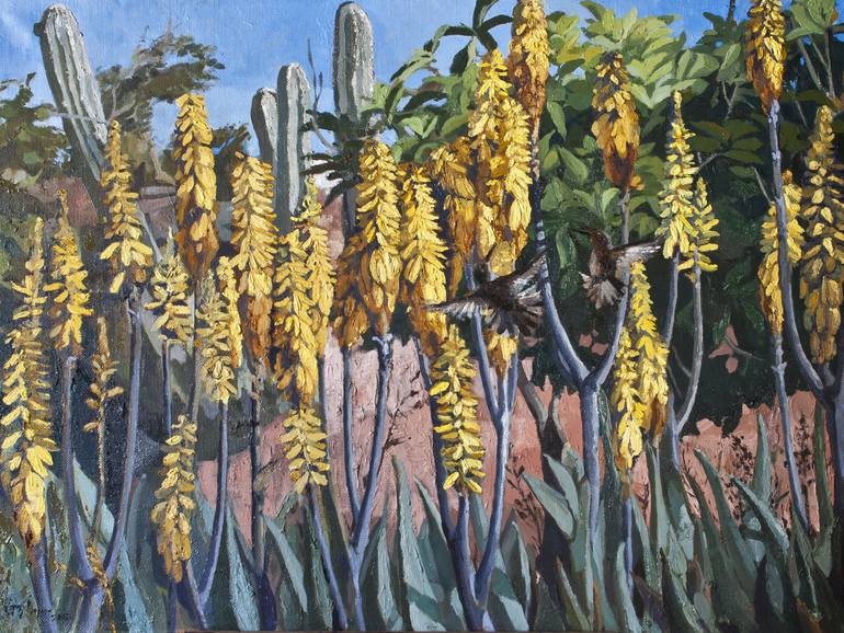 Colibries Painting by Alberto Lopez | Saatchi Art