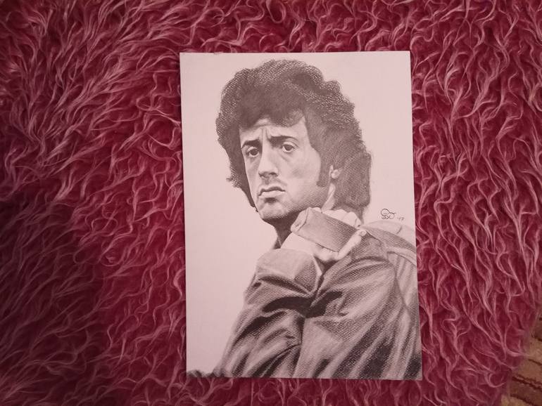 Sylvester Stallone Portrait Drawing With Graphite Pencils! Drawing by ...